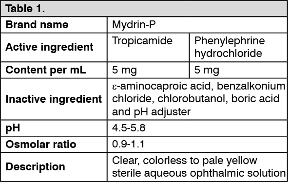 Mydrin-P Description | MIMS Hong Kong