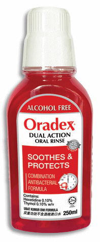 Oradex Dual Action Oral Rinse Dosage & Drug Information | MIMS Malaysia