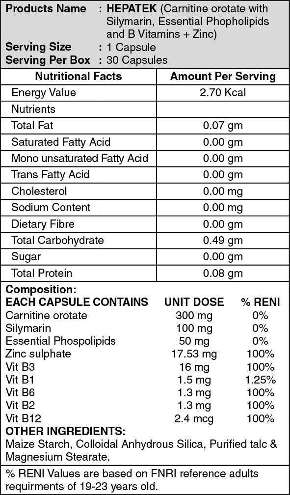 Hepatek Description | MIMS Philippines