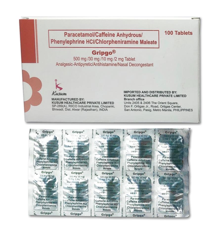 Gripgo Dosage & Drug Information | MIMS Philippines