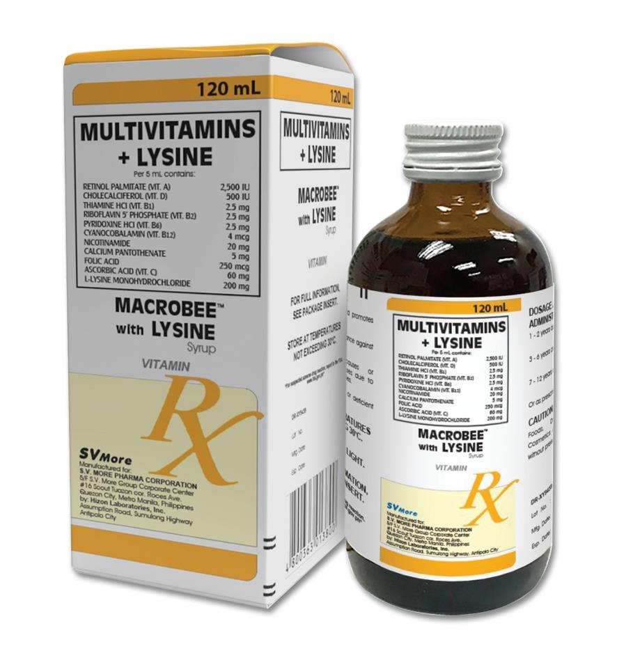 Macrobee With Lysine Dosage & Drug Information | MIMS Philippines