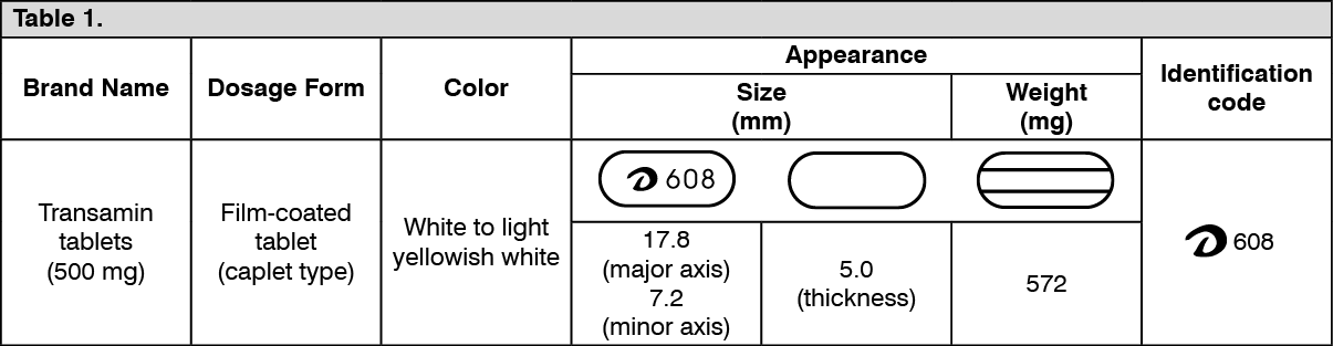 Transamin Description | MIMS Thailand
