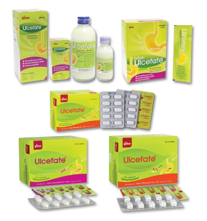 Ulcefate/Ulcefate Chewable Tablet Dosage & Drug Information | MIMS Thailand
