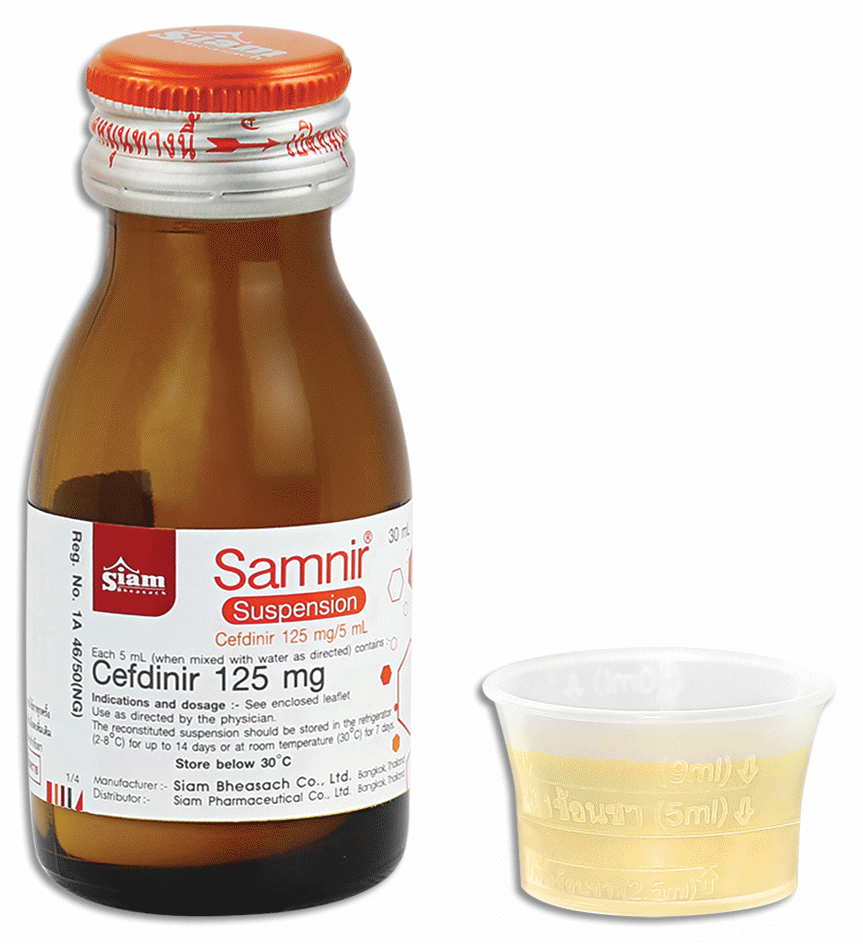 Image of Samnir powd for oral susp 125 mg/5 mL | MIMS Thailand